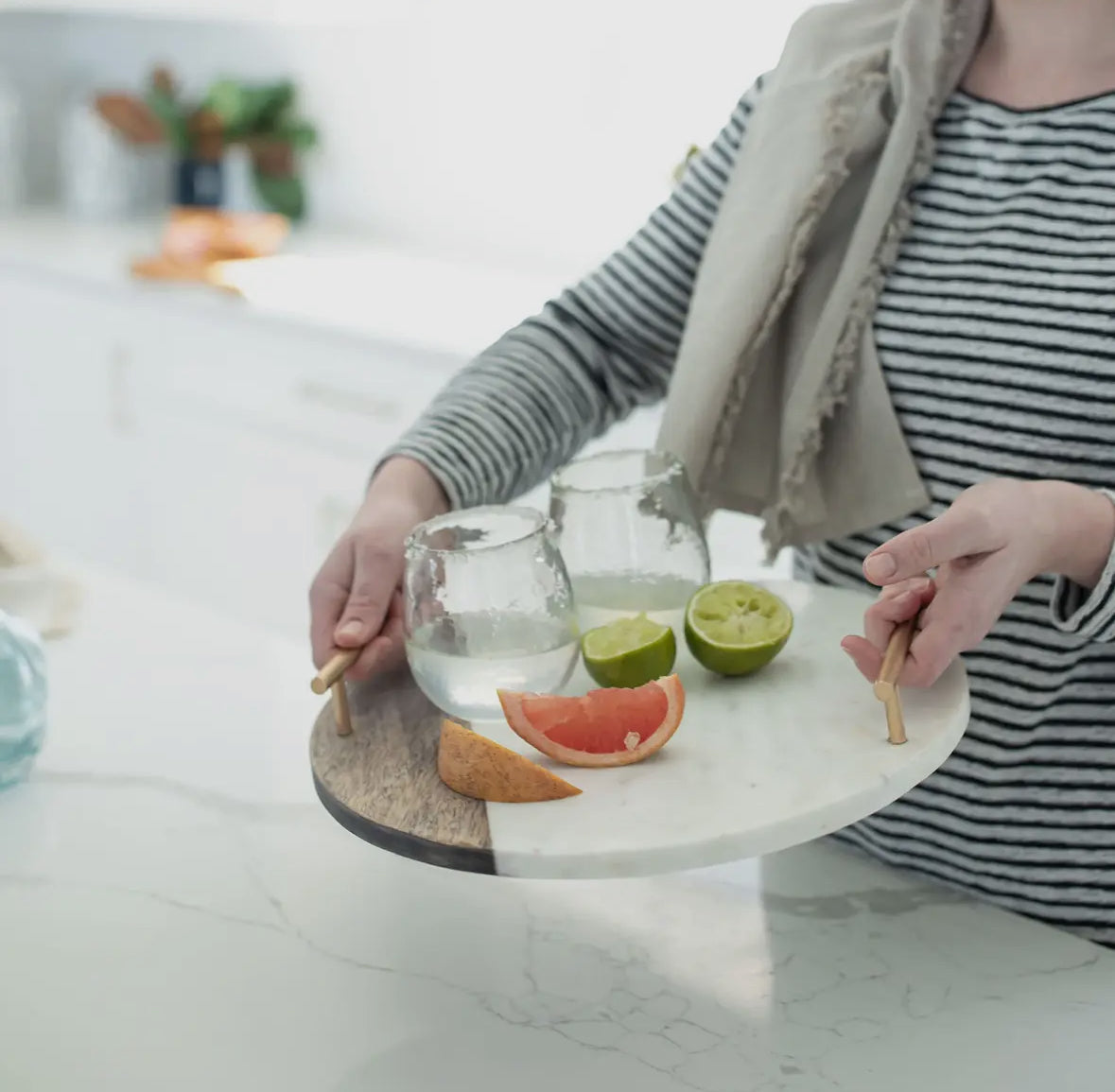 Marble & Wood Tray – Rustic Tides